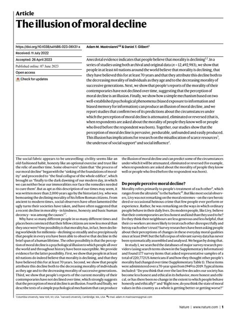 Moral Decline Pdf Morality Cognition