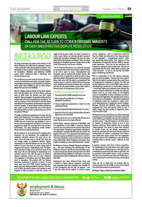 Labour Relations Vukuzenzele