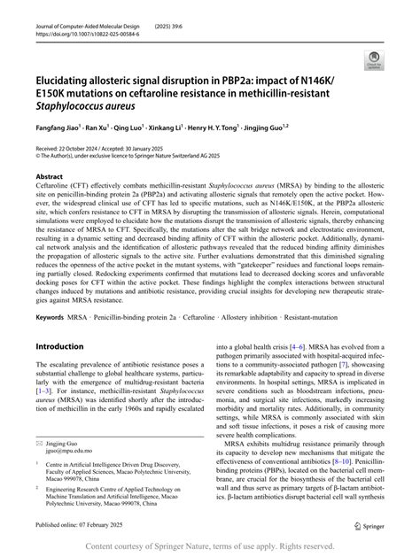 Elucidating Allosteric Signal Disruption In Pbp2a Impact Of N146k