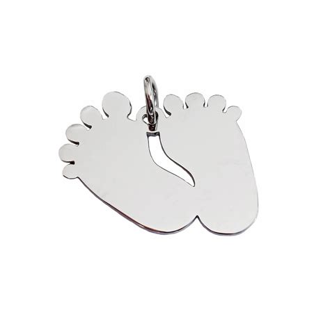 Ocelový Přívěsek Na Gravírování Dětské Nožičky P007 Gravirovanisperku Cz