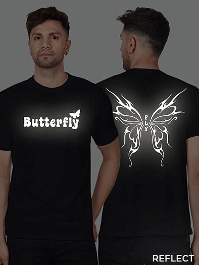 Butterfly Wings Men Reflective T Shirt Indrajeet Print