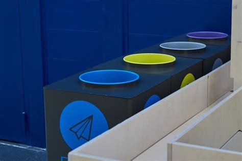 Premium Photo Containers For Sorting Garbage In Shopping Center