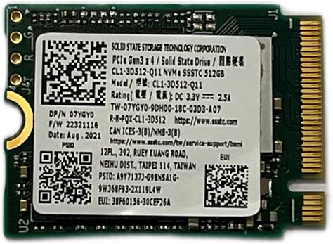 Amazon Ssstc 内蔵ssd、512gb Pcie Gen 3 X 4 Nvme ソリッドステートドライブ、m 2 2230 M