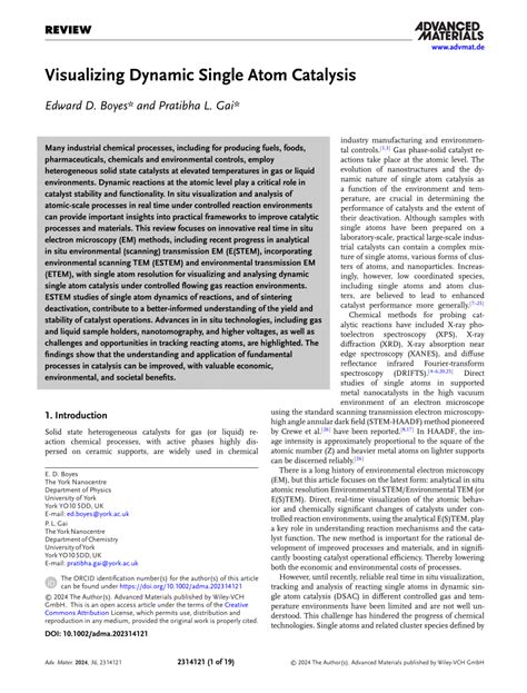 Pdf Visualizing Dynamic Single Atom Catalysis