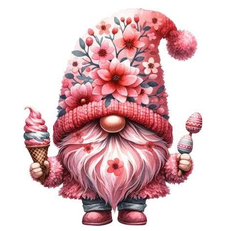 Premium Psd Cute Gnome Easter Day Clipart Illustration