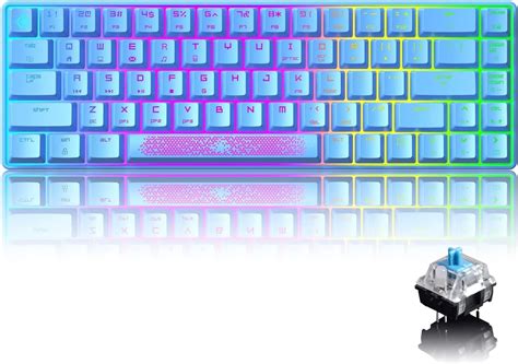 TRAHOO 60 RGB Mini Mechanical Gaming Keyboard Portable 68 Keys Blue Switches Detachable USB