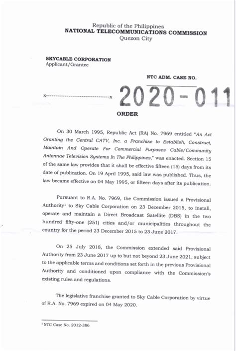 Ted Cordero On Twitter Just In The National Telecommunications Commission Issued A Cease And