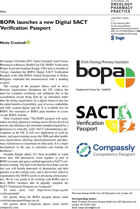 Bopa Launches A New Digital Sact Verification Passport Netty
