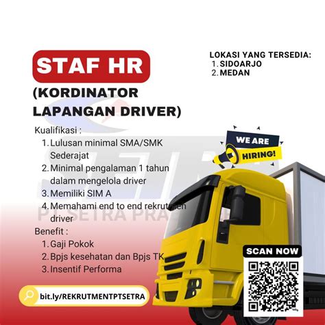 🚛 𝐖𝐄𝐑𝐄 𝐇𝐈𝐑𝐈𝐍𝐆 𝐒𝐓𝐀𝐅 𝐇𝐑 𝐅𝐢𝐞𝐥𝐝 𝐂𝐨𝐨𝐫𝐝𝐢𝐧𝐚𝐭𝐨𝐫 𝐃𝐫𝐢𝐯𝐞𝐫 Punya Pengalaman Mengelola Driver Dan Paham