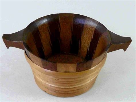 Dated Inscribed Feathered Scottish Bicker Treen 1852 Sycamore Alder Quaich