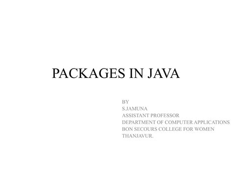 Packages In Java Ppt