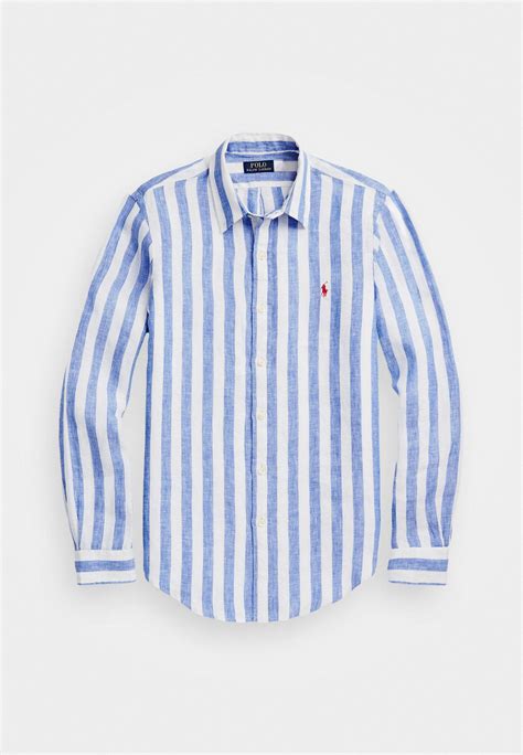 Polo Ralph Lauren Slim Fit Striped Linen Shirt Pluus Bluewhite