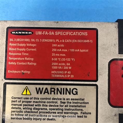 Banner Um Fa 9a Safety Relay Module Ims Supply