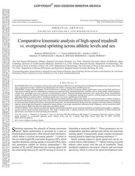 Pdf Comparative Kinematic Analysis Of High Speed Treadmill Vs