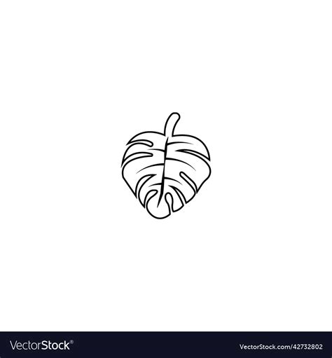 Monstera Leaf Icon Royalty Free Vector Image Vectorstock