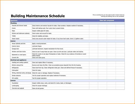 19 Preventive Maintenance Checklist Template Excel Doctemplates