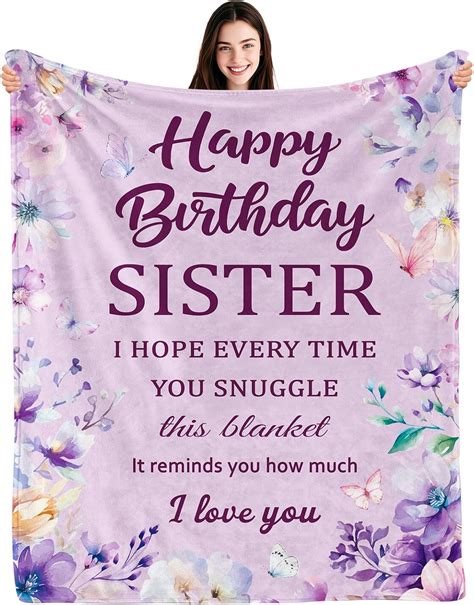 Happy Birthday Sister Blanket Sister Birthday Ts Happy