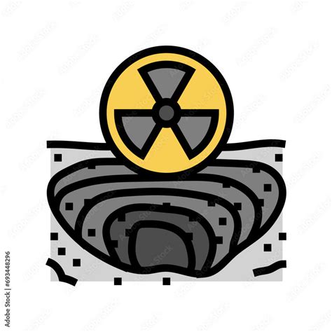 Uranium Mining Nuclear Energy Color Icon Vector Uranium Mining Nuclear Energy Sign Isolated
