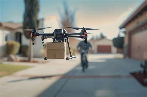Premium Photo As The Drones Complete Successful Delivery Mission Generative Ai