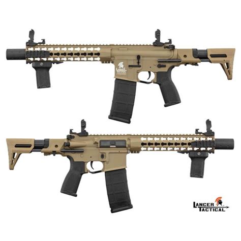 Lancer Tactical M4 Lt 19 Gen2 Pdw Silencer Tan Body Target Soft Air