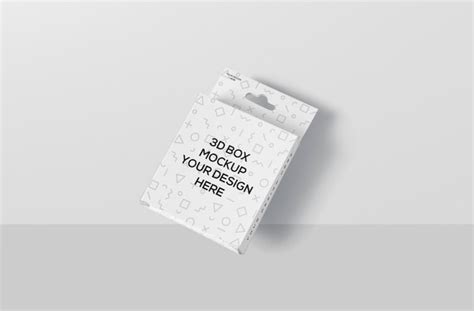 Premium Psd Slim Square Size With Hanger Box Mockup