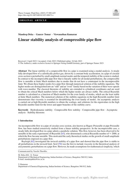Linear Stability Analysis Of Compressible Pipe Flow