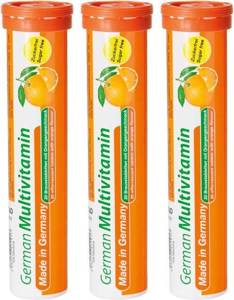 German Multivitamin Drink Effervescnet Tablets 60 Servings Orange