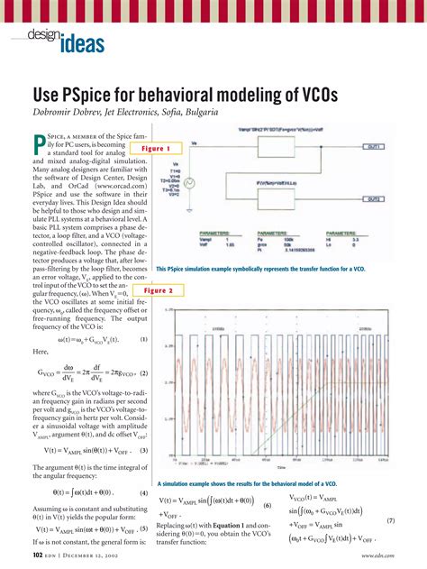 Use Pspice For Behavioral Modeling Of Vcos Edn 2002 Pdf