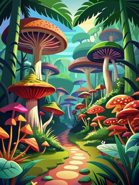 Vetores E Ilustrações De Paraiso Cogumelos Gigantes Para Download Gratuito