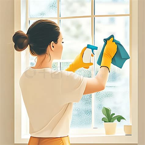 成年ai数字艺术 Cleaning简约卡通风成年清洁工擦拭窗户场景插画 Ai平面元素免费下载png格式4096像素编号71492376 千图网