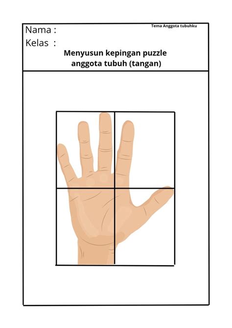 Tema Aku Subtema Anggota Tubuhku Lembar Kerja Lembar Kerja Taman