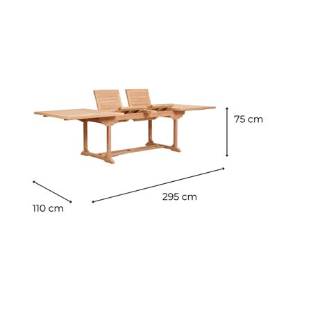 Table Rectangle Teck Extensible 3m Élégance Et Fonctionnalité En Un Caban
