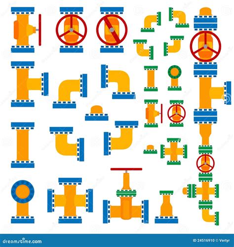 Set Of Vector Illustration Pipeline Elements Stock Vector