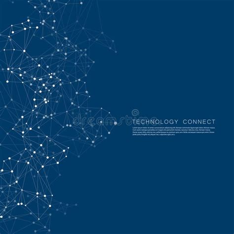 Modern Abstract Pattern With Connection Dna Abstract Molecule Structure Vector Structure Stock