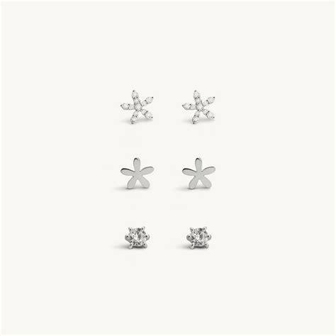 Mini Spark 925 Sterling Silver Earrings Set Palmonas