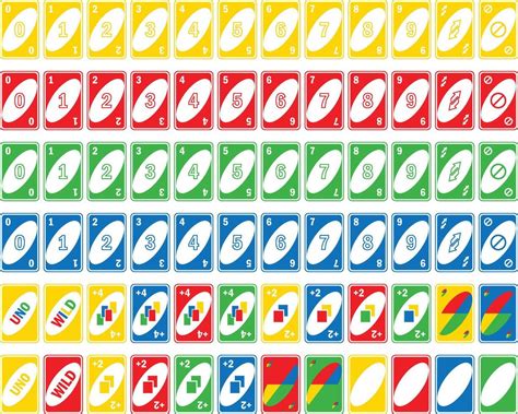 Uno Card Game Set Uno Cards Illustration Sets Playing Cards With All