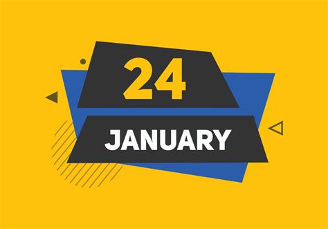 January 24 Calendar Reminder 24th January Daily Calendar Icon Template