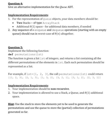 Solved Question 4 Give An Alternative Implementation For