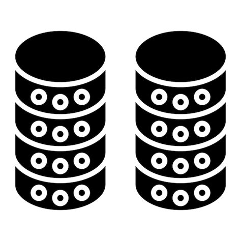 Premium Vector Database Glyph Solid Black Illustration