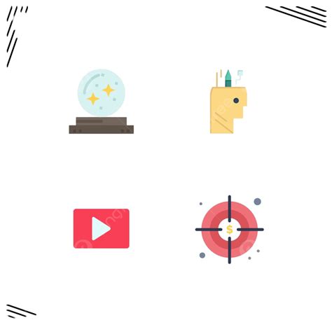 Modern Web Banner Vector Png Images Pack Of 4 Modern Flat Icons Signs