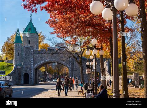 Quebec Canada October 23 2022 Quebec City Old Town St Louis Gate