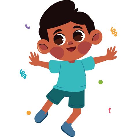 Happy Boy Celebrating With Confetti 65425099 Png