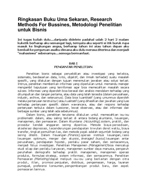 Ringkasan Buku Uma Sekaran Pdf