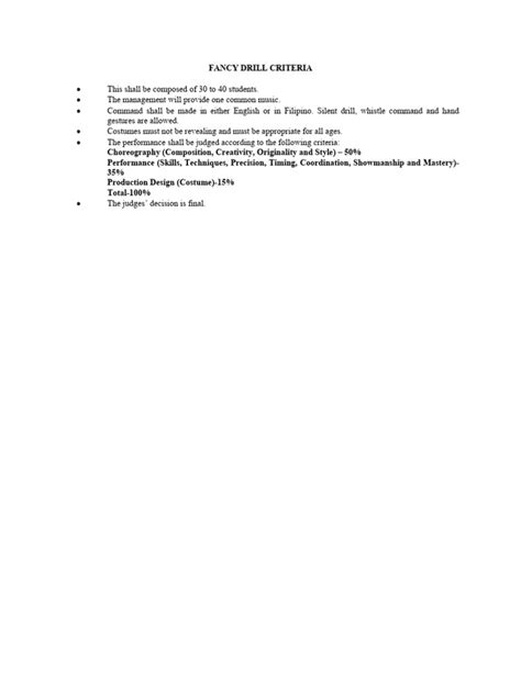 Fancy Drill Criteria Pdf