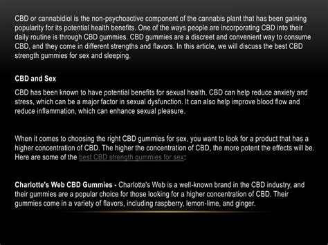 Ppt Cbd Strength Gummies For Sex And Sleeping Powerpoint Presentation