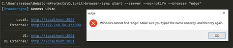 How To Specify ` Browser Edge` · Issue 1833 · Browsersyncbrowser