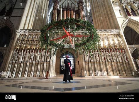 The Most Reverend Stephen Cottrell Watches As The Advent Wreath Is Raised To Its Traditional