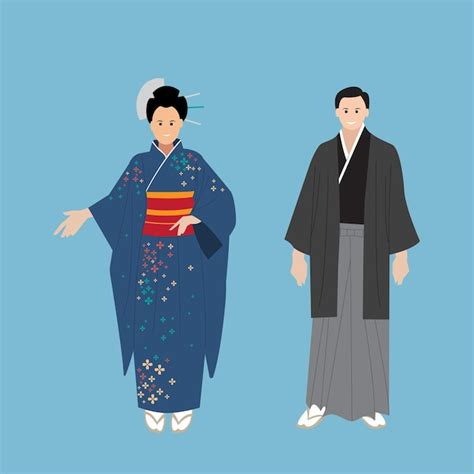 Ilustración De Vector De Ropa Japonesa Tradicional Vector Premium