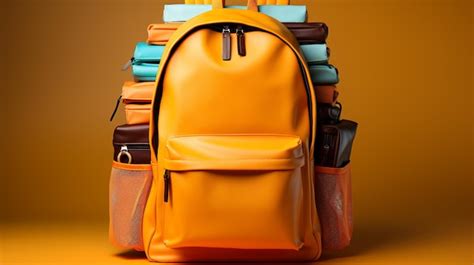 Premium Ai Image Yellow Backpack