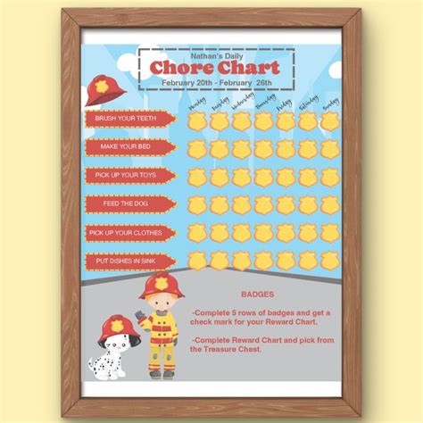 Printable Chore Chart Behavior Chart Editable Pdf Etsy Chore Chart